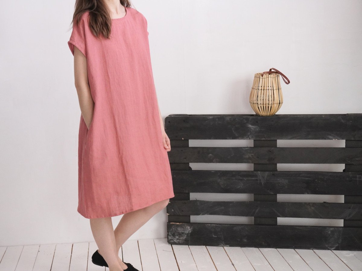 Oversize linen dress, loose fitting linen dress - DANUBE | Meetrashop.com